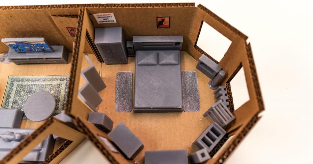 Engineer plans his apartment floor layout by 3D-printing a scale model